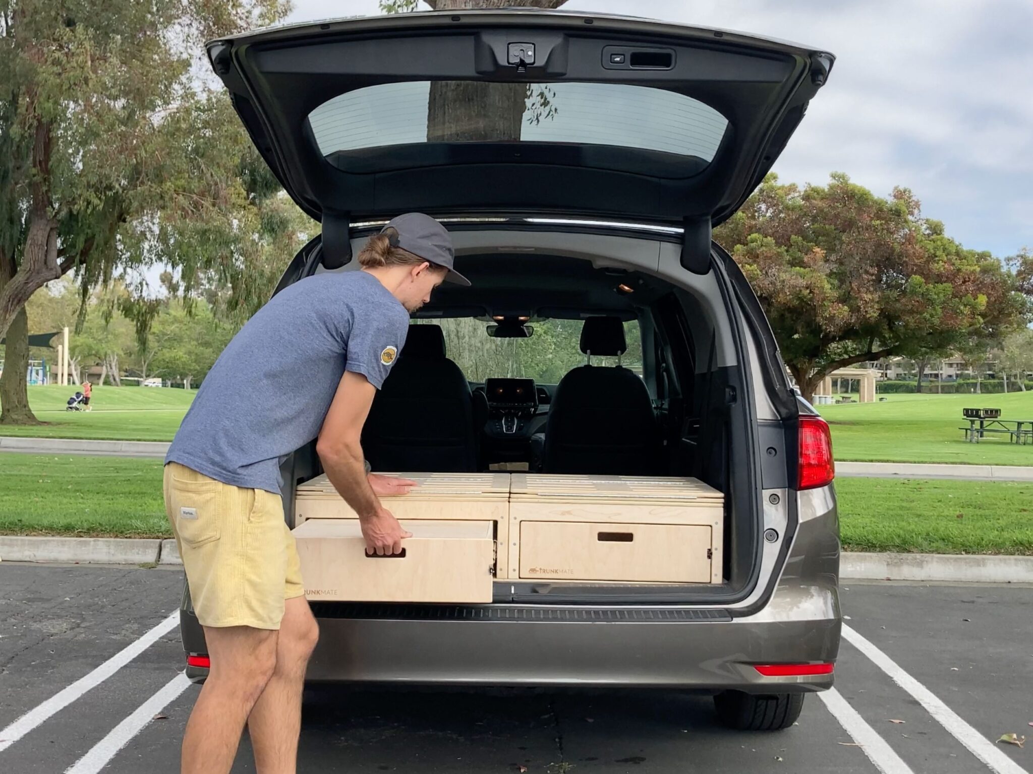 The BlitzBed Sleeping Platform for Minivans - Double 50-50/2-Drawer ...