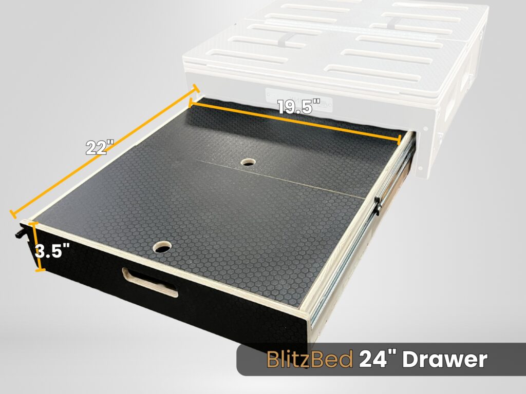 The BlitzBed Sleeping Platform for SUVs - Double 40-60/2-Drawer/Armor ...